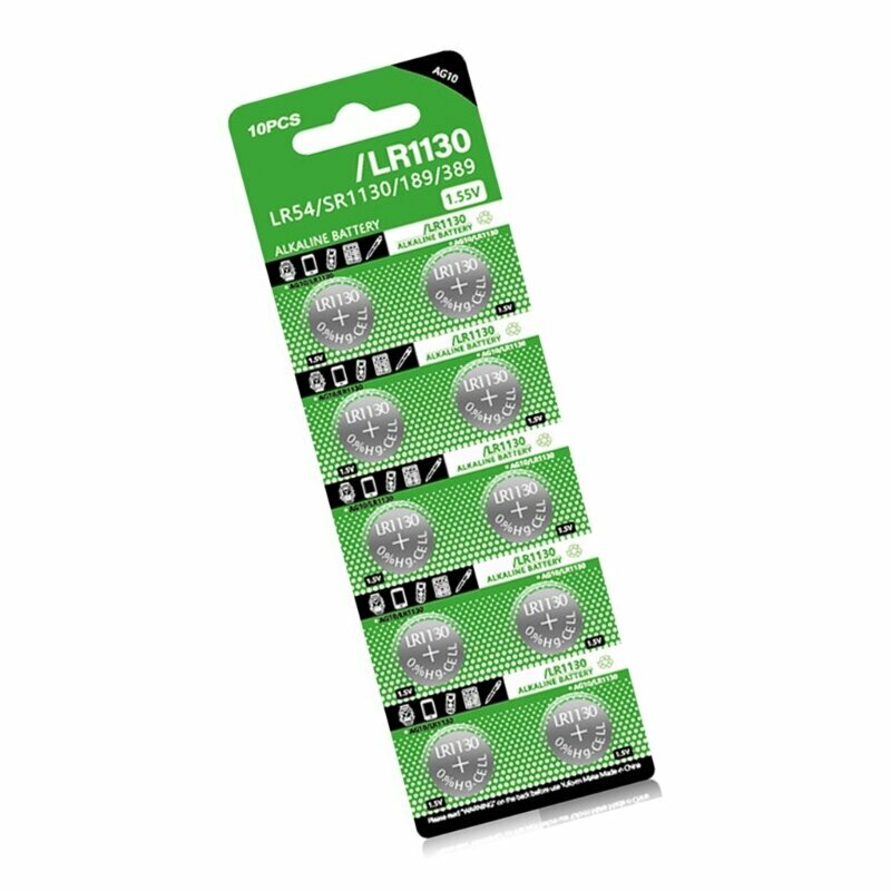 10шт Кнопочных Батареек LR1130 1,5 В Щелочной Стабильный Источник питания для Гаджетов И Аксессуаров Заменяют AG10/LR54/189/389