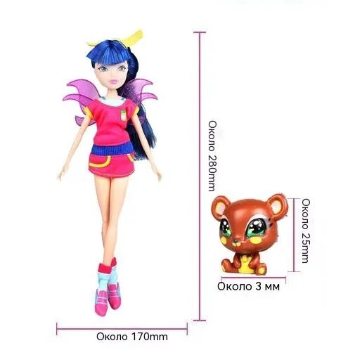 Кукла винкс с питомцем, 28 см, Winx Club, кукла-фея с аксессуарами, для девочек — фото 1