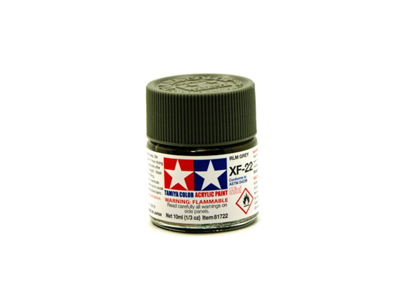 XF-22 RLM Grey flat, acrylic paint mini 10 ml. (RLM Серый матовый) Tamiya 81722