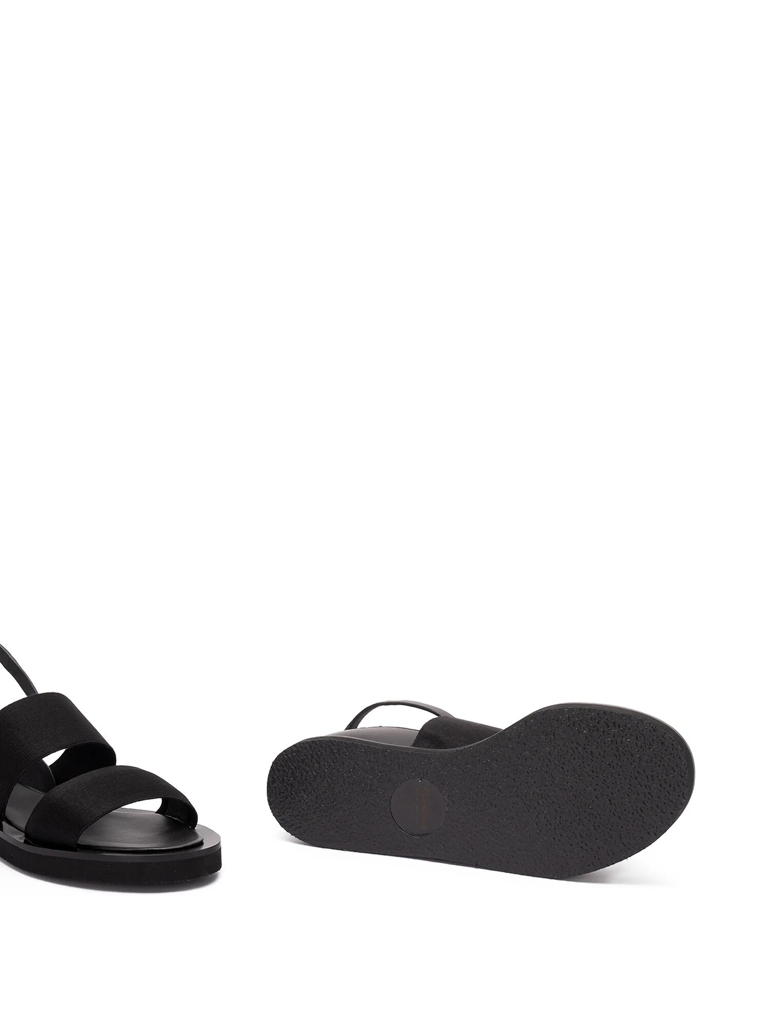 Босоножки Max Mara Leather flat sandals, размер 39, черный — фото 1
