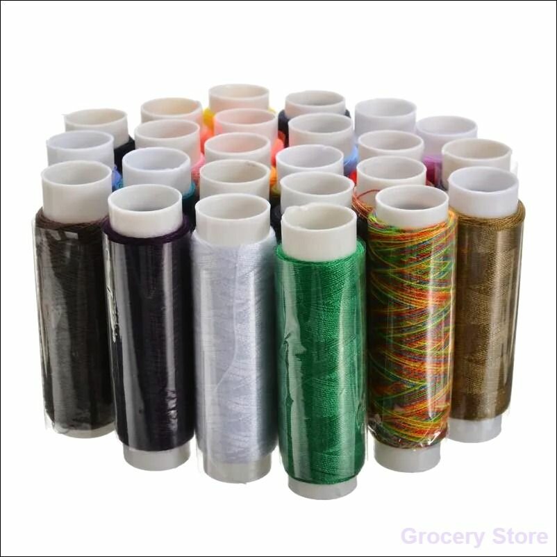 Новый Набор Катушек Для Ручного Шитья 24 Цветов Из Чистого Хлопка Длиной 120 Ярдов