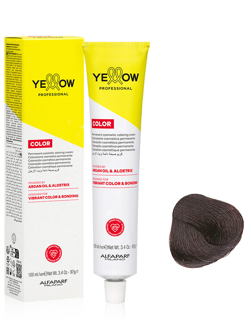 Краска для волос перманентная профессиональная YE COLOR 6.35 (темный золотисто-махагоновый блонд), 100 мл 29287