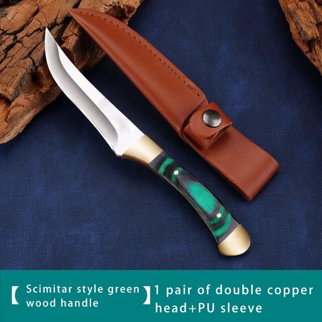 Разделочный нож длиной 7,6 дюйма, кухонный нож с красочной деревянной рукояткой, подходящий для портативного использования дома, в кемпинге, на барбекю и на природе.