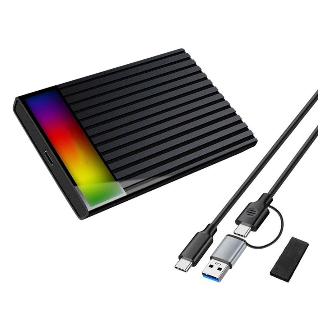 USB-C-корпус для 2,5" HDD/SSD с RGB-подсветкой, Головка CCA