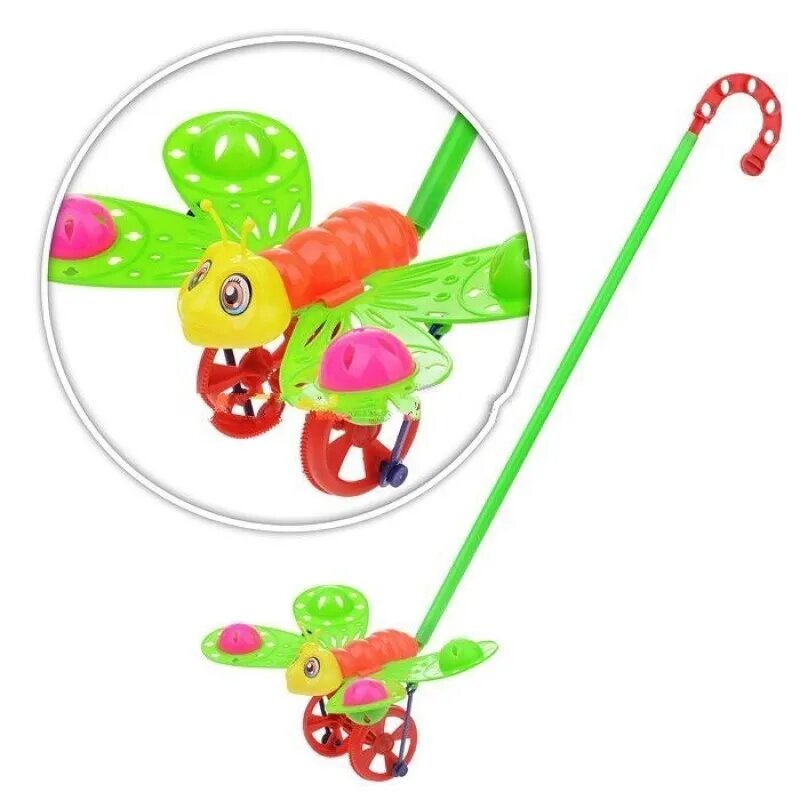 Игрушка-каталка с ручкой Бабочка,