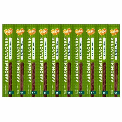 Мнямс Лакомство для кошек Лакомые палочки 13,5 см Утка и Кролик NEW 5г х 10шт