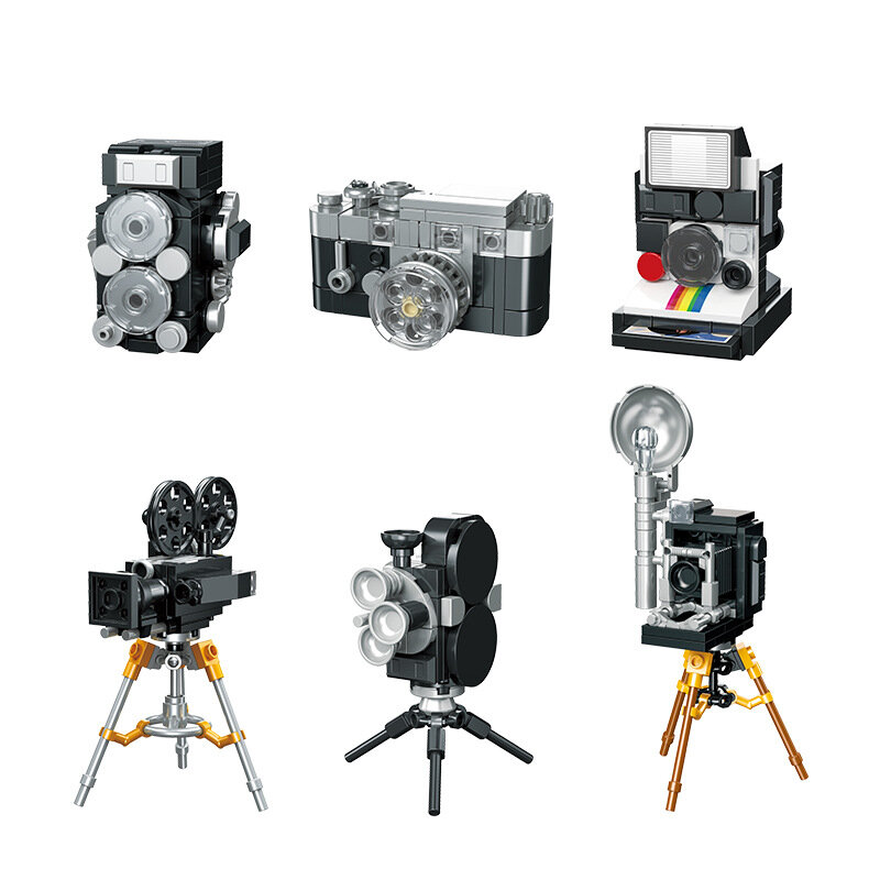 Конструктор JIE STAR 57034, для взрослых, ретро-камера, сборка из мелких частиц, 6 наборов