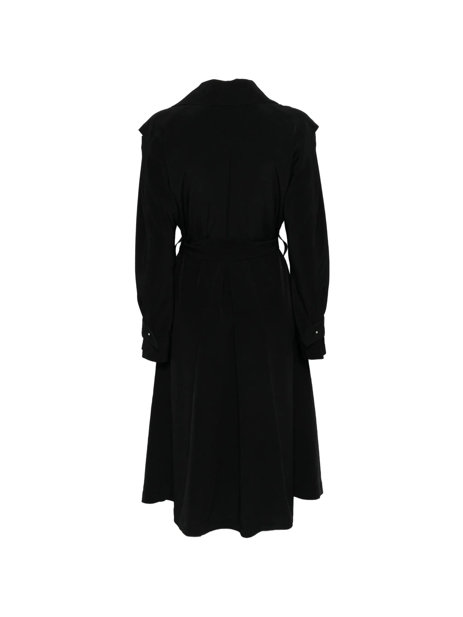 Пальто Yohji Yamamoto Belted coat, размер 42, black / black — фото 1