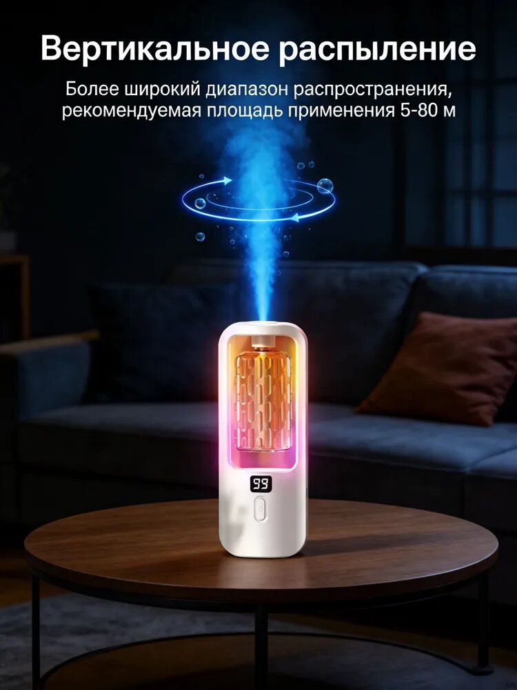 Автоматический аромадиффузор, Аромадиффузор для дома с увлажнением и устранением запахов, 1 диффузор для духов+4 флаконов эфирного масла для духов