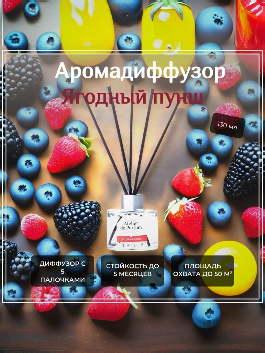 Диффузор для дома "Ягодный пунш" Atelier de Parfum, 130 мл.