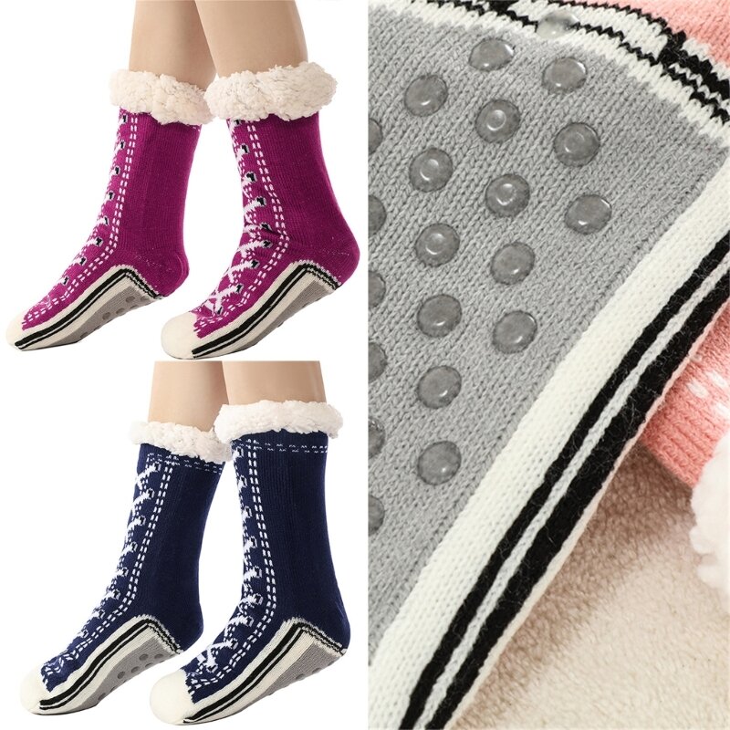 Супер толстые плюс бархатные носки из овечьего флиса-черный