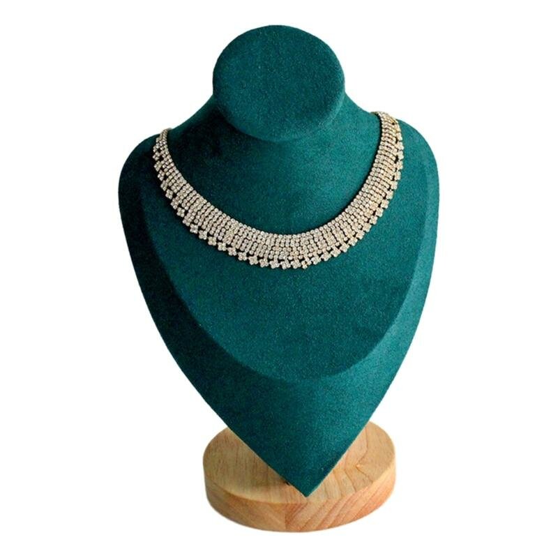 Портативная стойка для ожерелий, M - Зеленая фланель