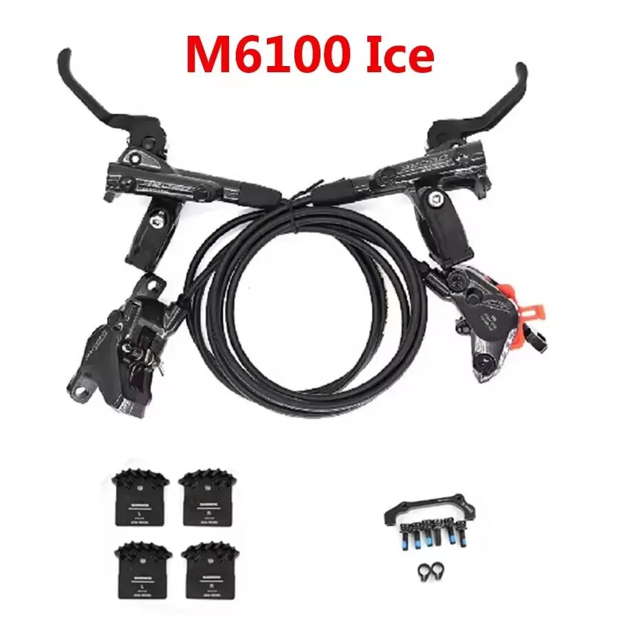 SHIMANO MT410 Гидравлические дисковые тормоза 2 поршня черные Черный, M6100 Resin Ice