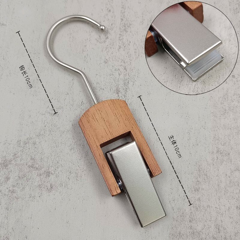 Орехово-коричневый одиночный зажим для демонстрации с 10 см серебряным зажимом, витрина для шарфов и аксессуаров