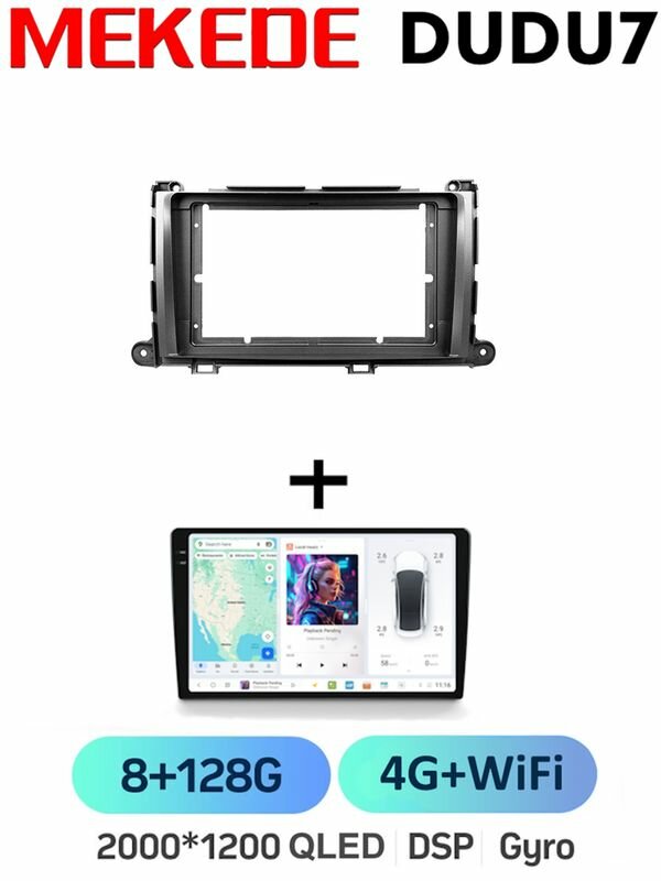 Магнитола 9" Mekede DUDU7 8/128 Gb для Toyota Sienna 3 XL30 2010-2014 carpay Android