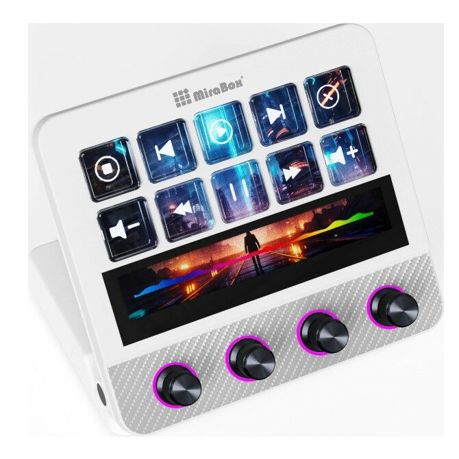 N4PRO Stream Dock Клавиатура с визуальным дисплеем и регулируемым колесом, проводная 10-клавишная офисная клавиатура
