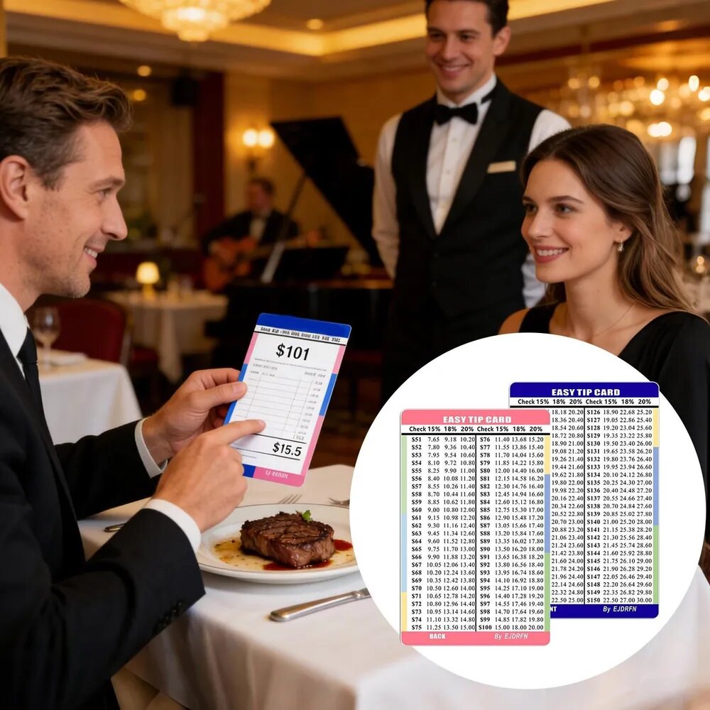 Картон Easy Tip Card - Карточки для чаевых в ресторане, отеле и курьерской доставке. Белые, розовые — фото 1