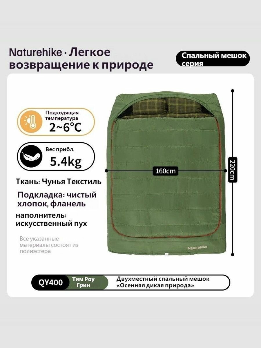 Naturehike Пуховый туристический 2 человека