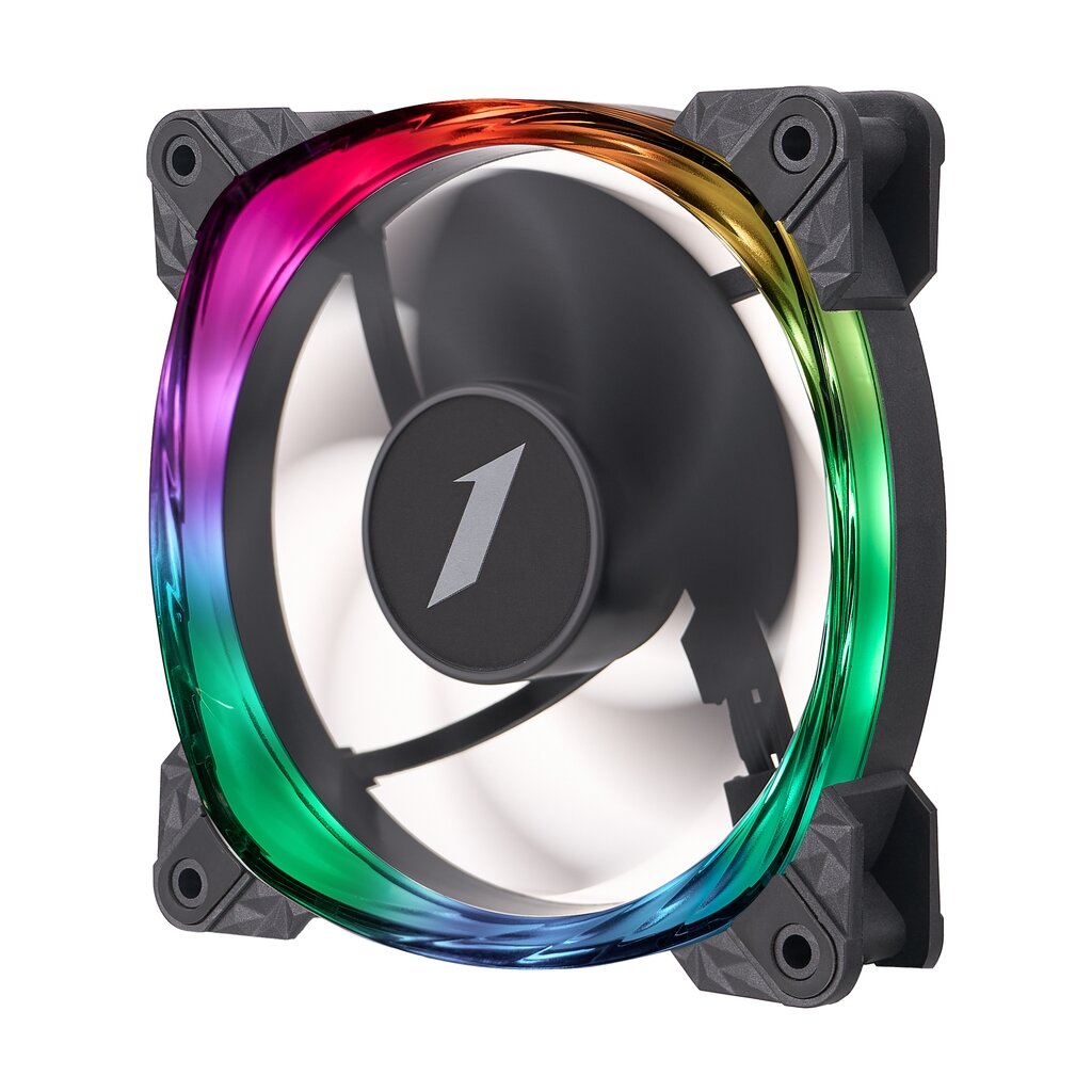 Вентилятор для корпуса 1STPLAYER FS7 Black / 120mm ARGB 3pin 5V PWM 4pin 12V 600-800rpm 47.65cfm 32.2dBA / FS7-BK / BULK