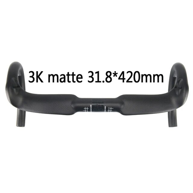 Alfa Pasca карбоновый руль для шоссейного велосипеда черный 31.8*400/420/440 мм Черный, 3K Matte 420