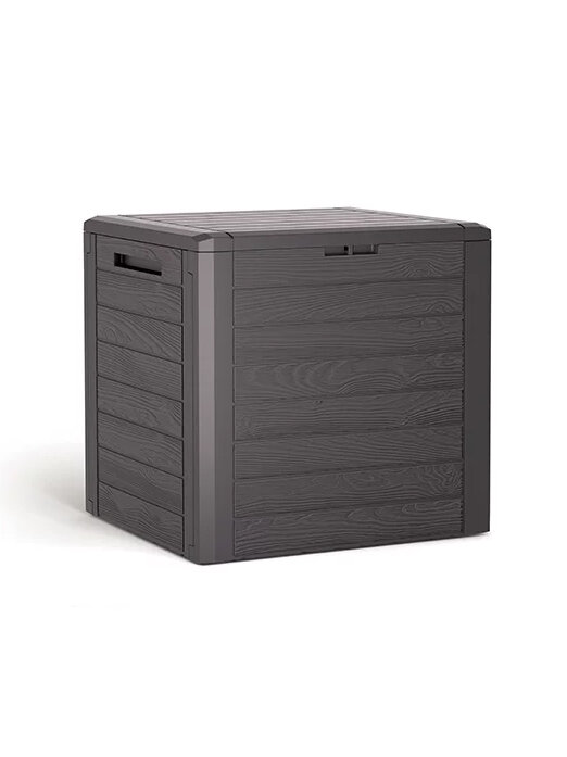 Ящик сундук садовый для хранения вещей Prosperplast Woodebox 140 л, темно-коричневый