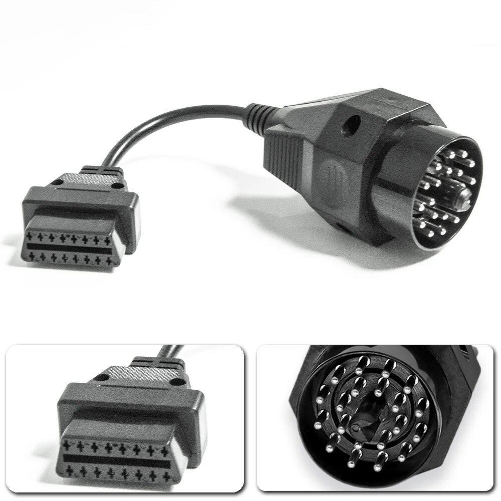 20-контактный OBD-кабель для E36, E46, E38, E39, E53, 20-контактный штекер на 16-контактный OBD2 гнездо, диагностический кабель для автомобиля, адаптер OBDII