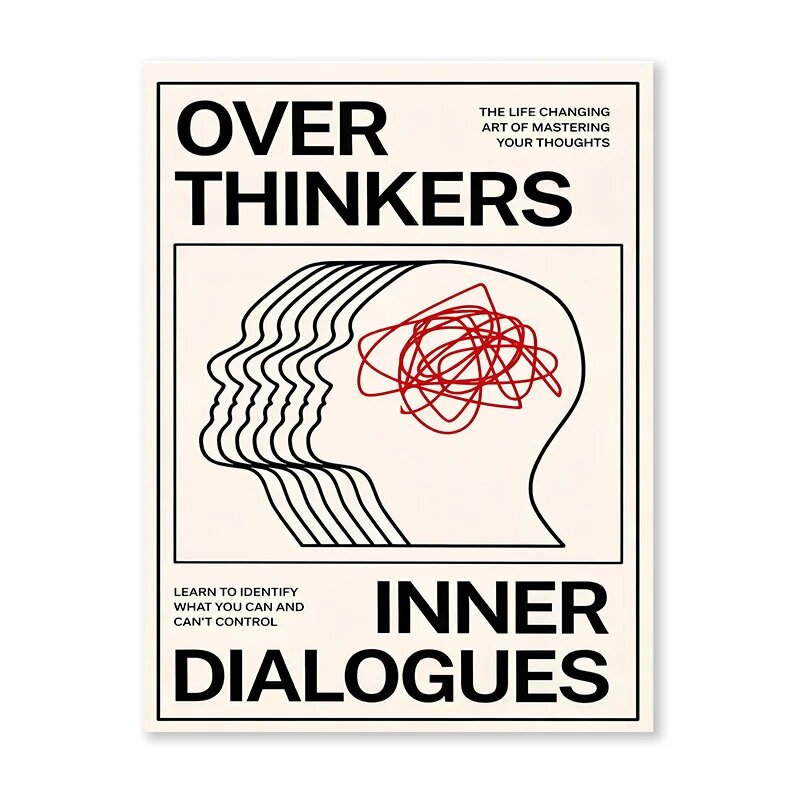 Печать на холсте "Overthinkers" 30x40см, цвет 04, без рамки