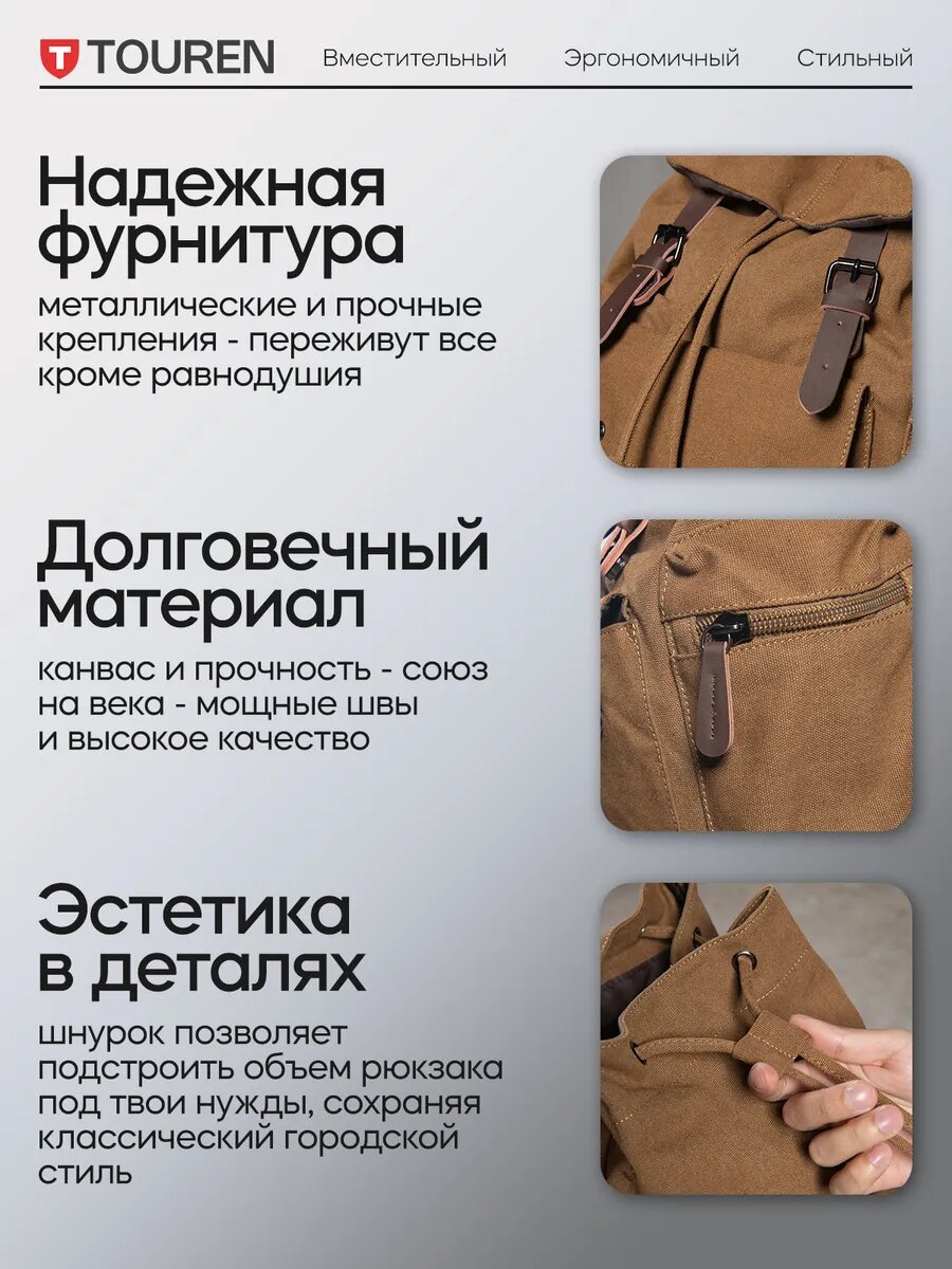 Рюкзак городской повседневный из канваса