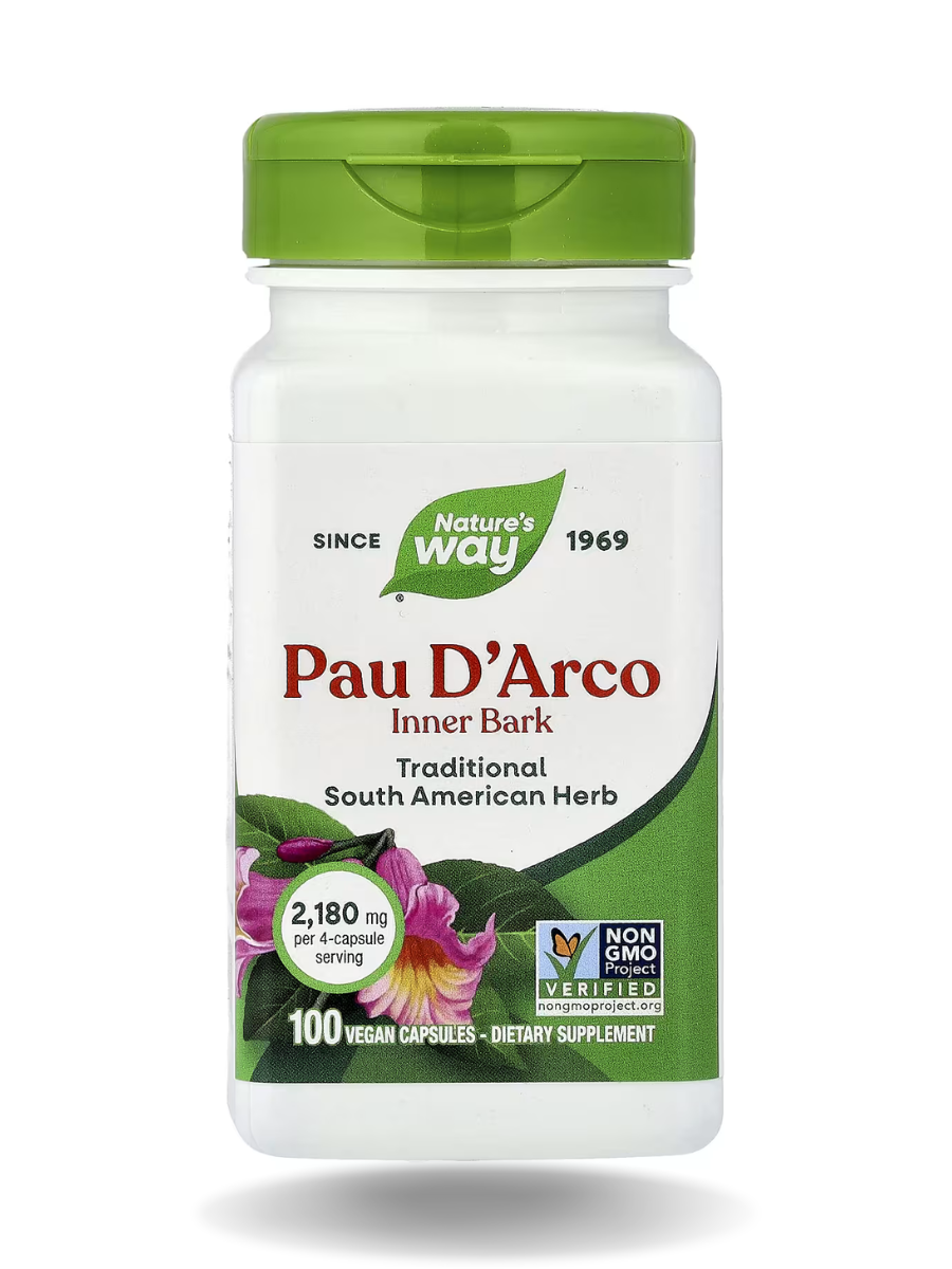 Nature's Way, кора муравьиного дерева, Pau d arko, 100 капсул