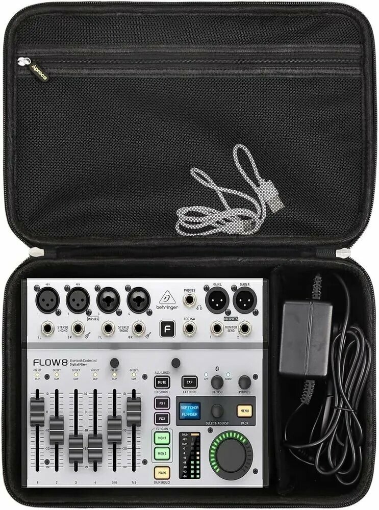 Чехол для хранения Aproca Hard Storage Travel Case, подходит Behringer FLOW 8 / Xenyx 802 Premium 8-канальный цифровой микшер