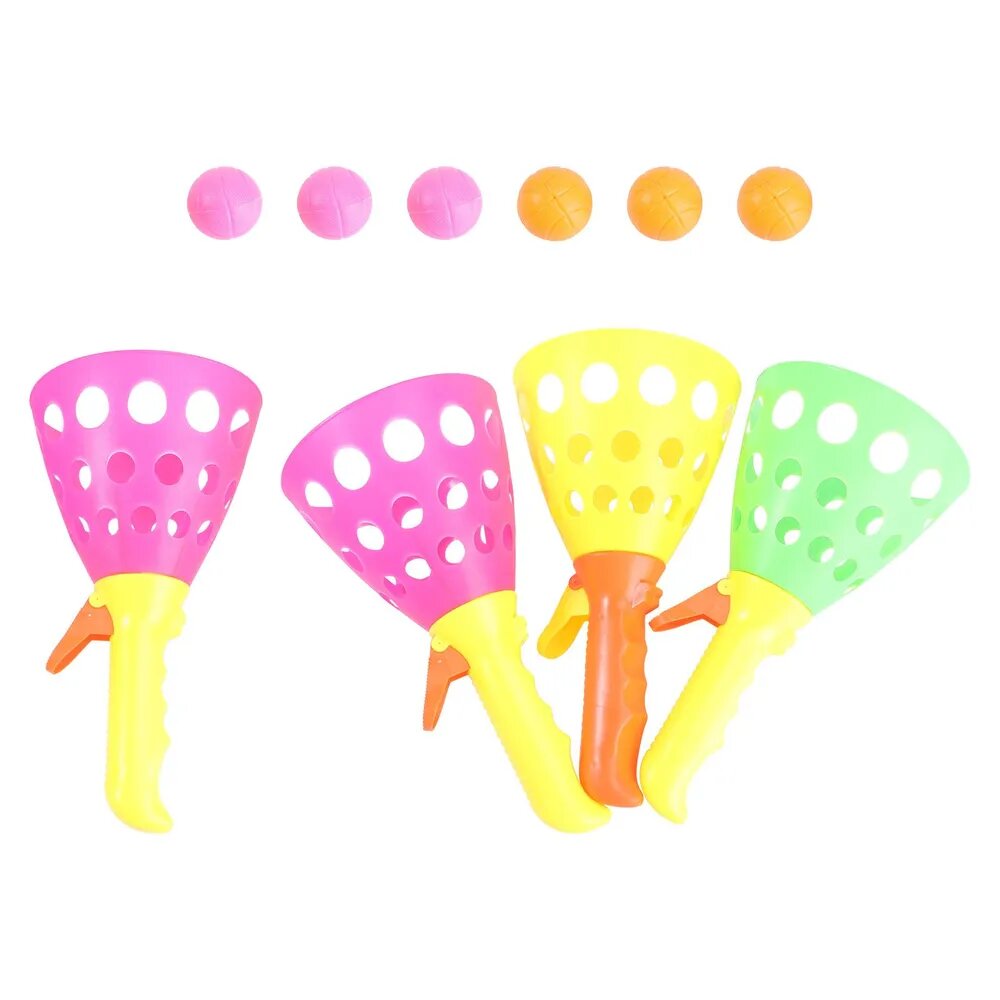 Игровые мячи для броска и ловли с ручками, набор из 10 штук для детей