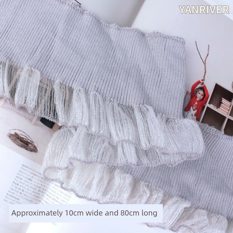 Прозрачные рифленые трикотажные эластичные тесьмы для одежды с волнистыми краями и кружевной тесьмой из рифленой ткани.