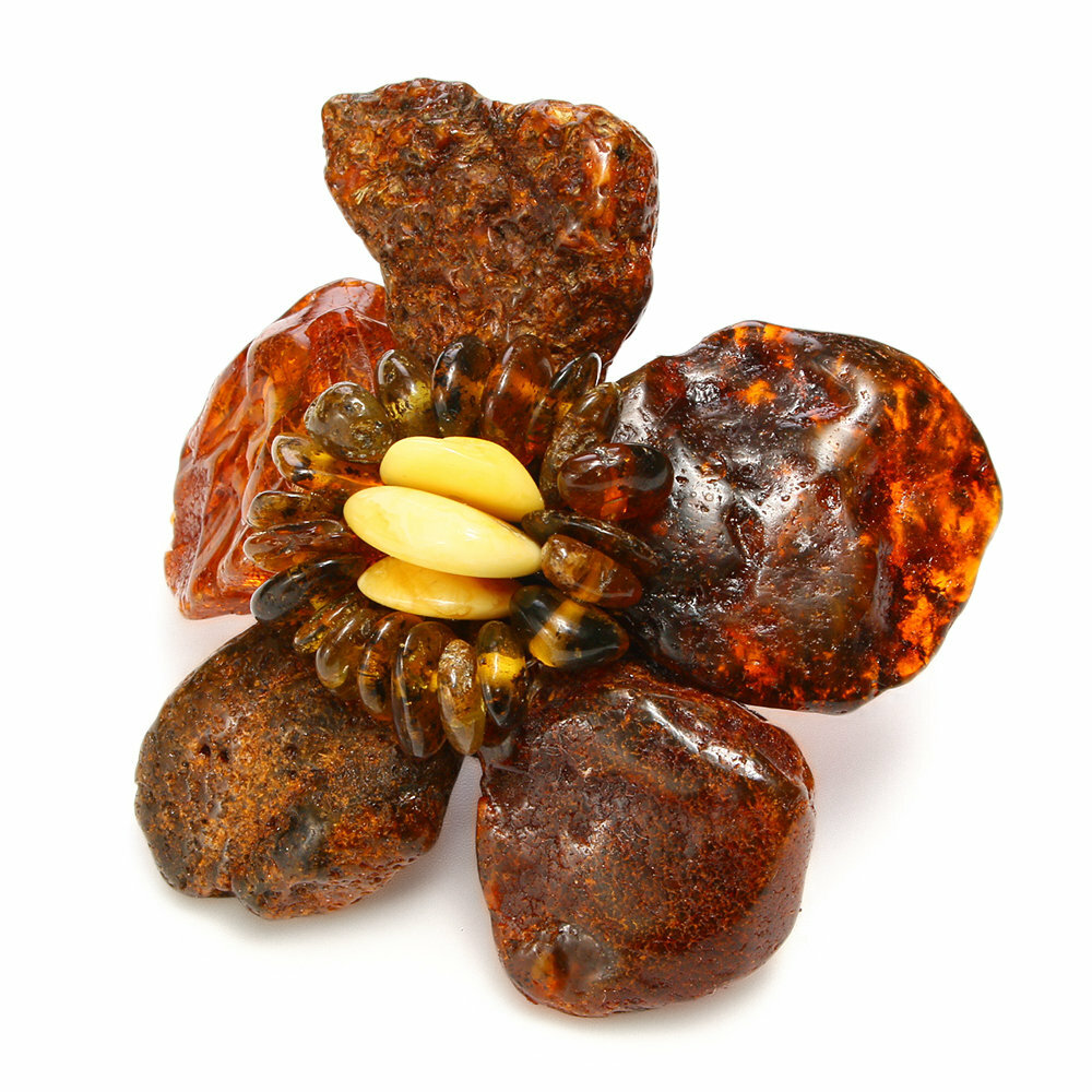 Брошь Amberprofi, янтарь