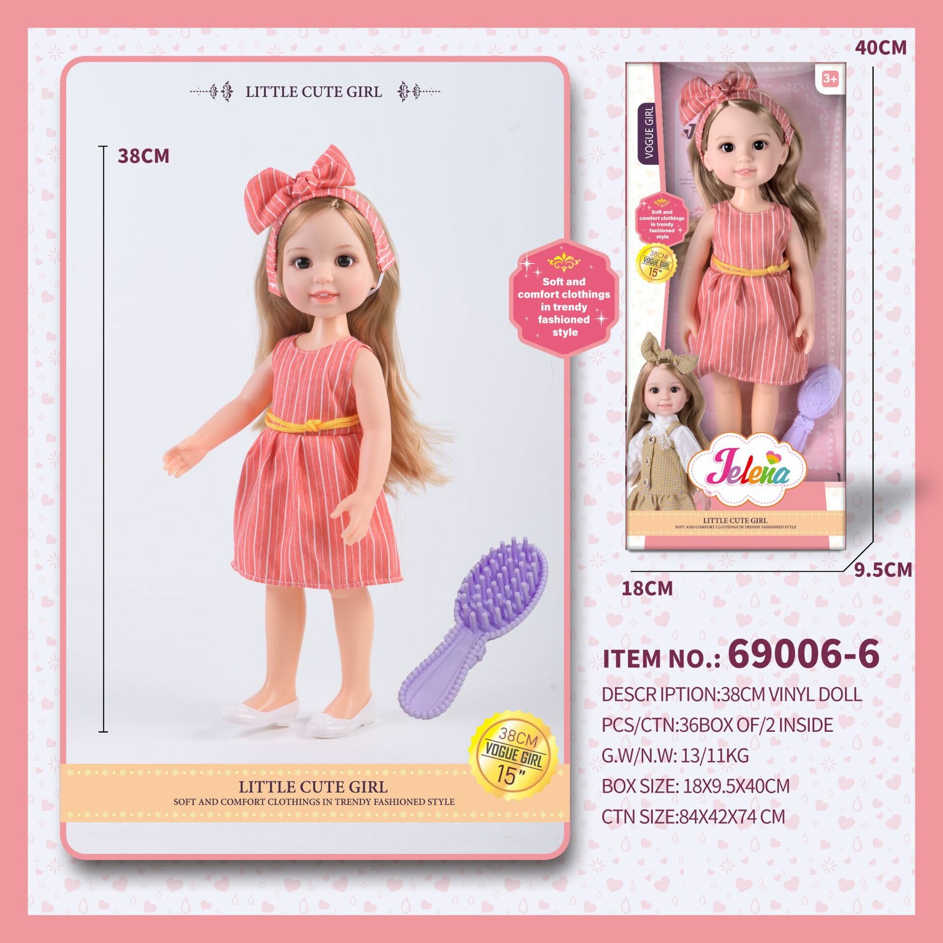 15-дюймовая модная кукла Елена в подарок Juguete Игрушка