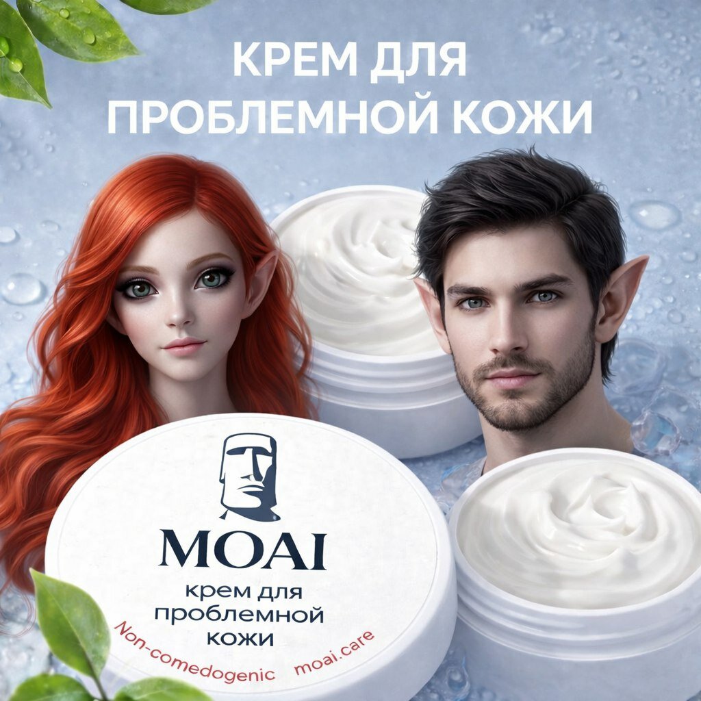 Крем для проблемной кожи "MOAI", с ниацинамидом и календулой
