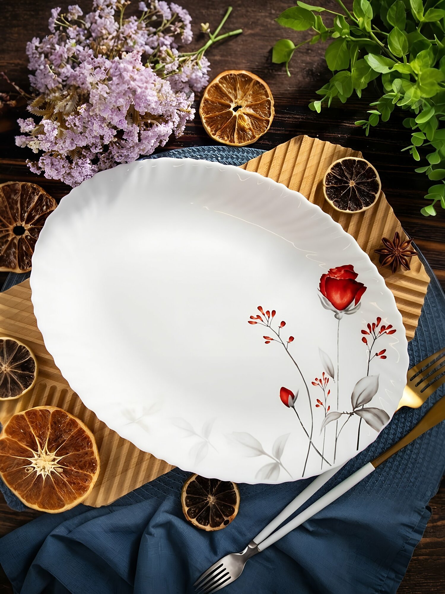 Daniks Блюдо стеклокерамика, овальное, 30 см, Вероника, LHYP120/220303