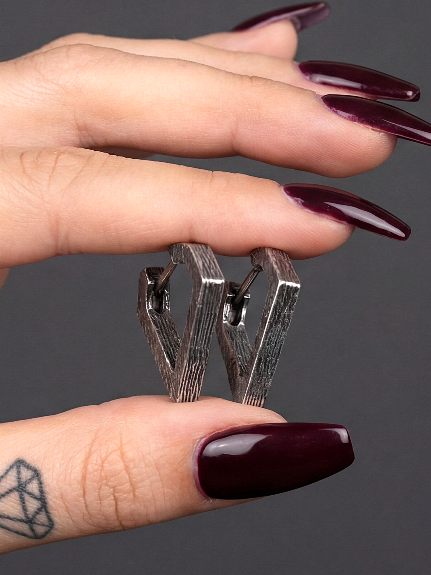 Серьги конго, двусторонние