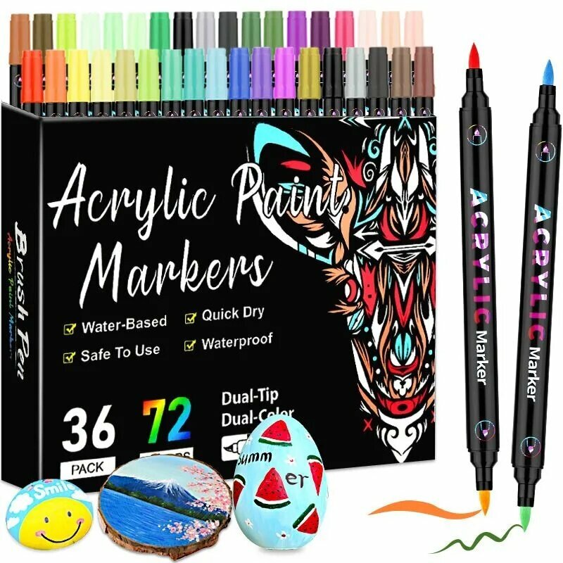 Acrylic marker Набор маркеров Акриловый, толщина: 1 мм, 12 шт. для каллиграфии, для граффити