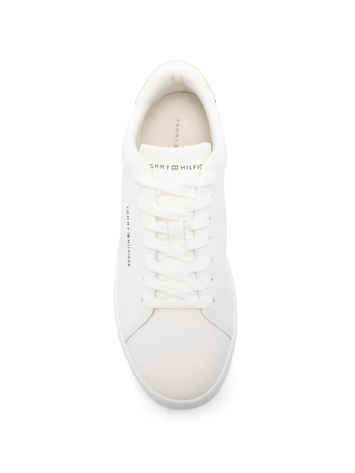 Кроссовки TOMMY HILFIGER Leather sneakers, размер 40 EU, бежевый/белый — фото 1