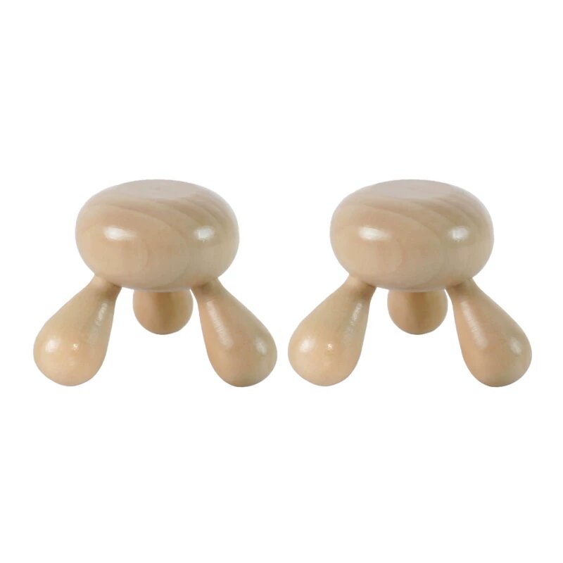 Треугольный массажный мяч для ног, деревянный массажер для головы, домашний, на подставке, для шеи, ручной, из цельного