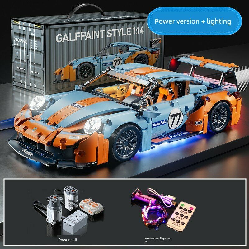 Набор LEGO Порше GT Gulf Oil с двойным пультом и высококачественным освещением, 1248 деталей