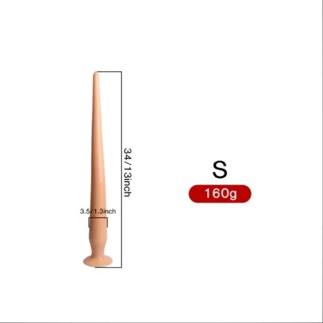 Фаллоимитатор на присоске / длинная анальная пробка 34см телесный цвет