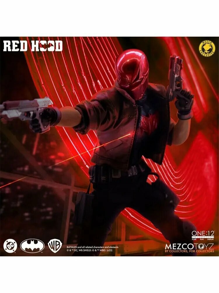 Фигурка Mezco One:12 Collective DC Comics Series Action Figures Red Hood - 6 Inches (Эксклюзив NYCC 2025 года, более 30 точек артикуляции, 22 аксессуара, тканевый костюм, металлический значок)