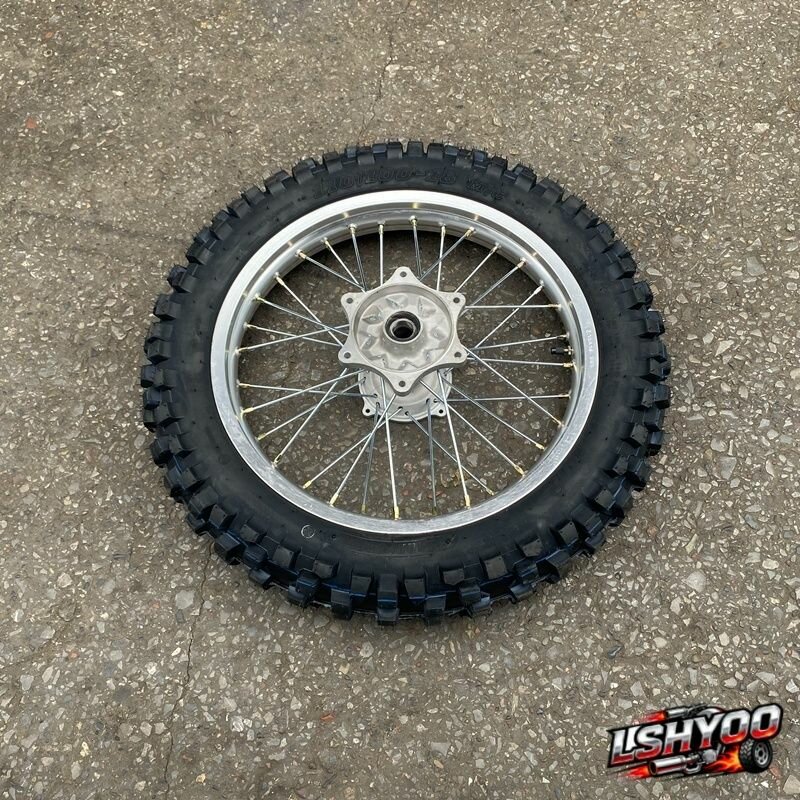 Заднее колесо в сборе для кроссового мотоцикла, алюминиевый диск 2,15x18, шина 110/100-18 (Kairuitong), ось 25 мм