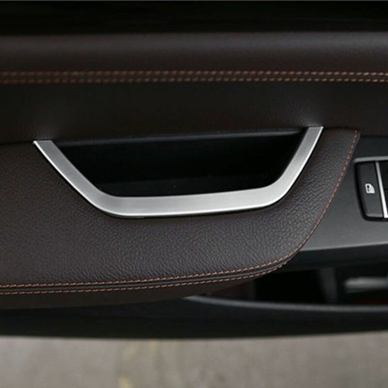 Внутренняя ручка двери водителя BMW X3 F25 2011-2017 с декоративной накладкой для хранения, серебристая, для авто с левым рулём