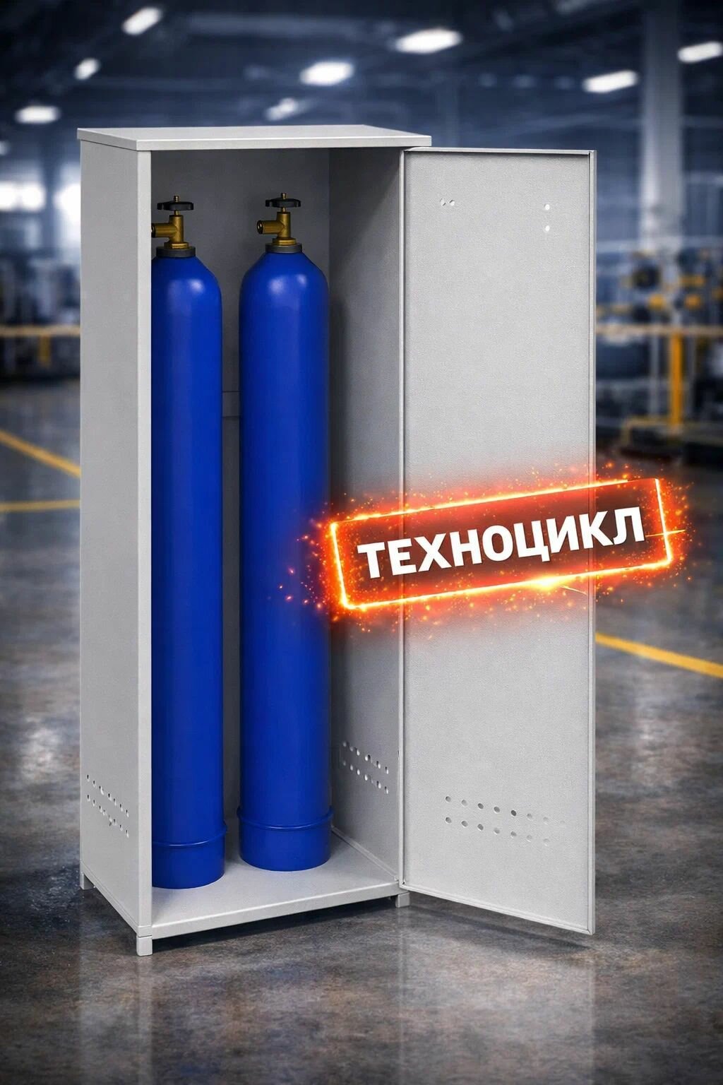 Шкаф металлический для газовых баллонов ШГБК-03 усиленный 1775x622x410 мм техноцикл