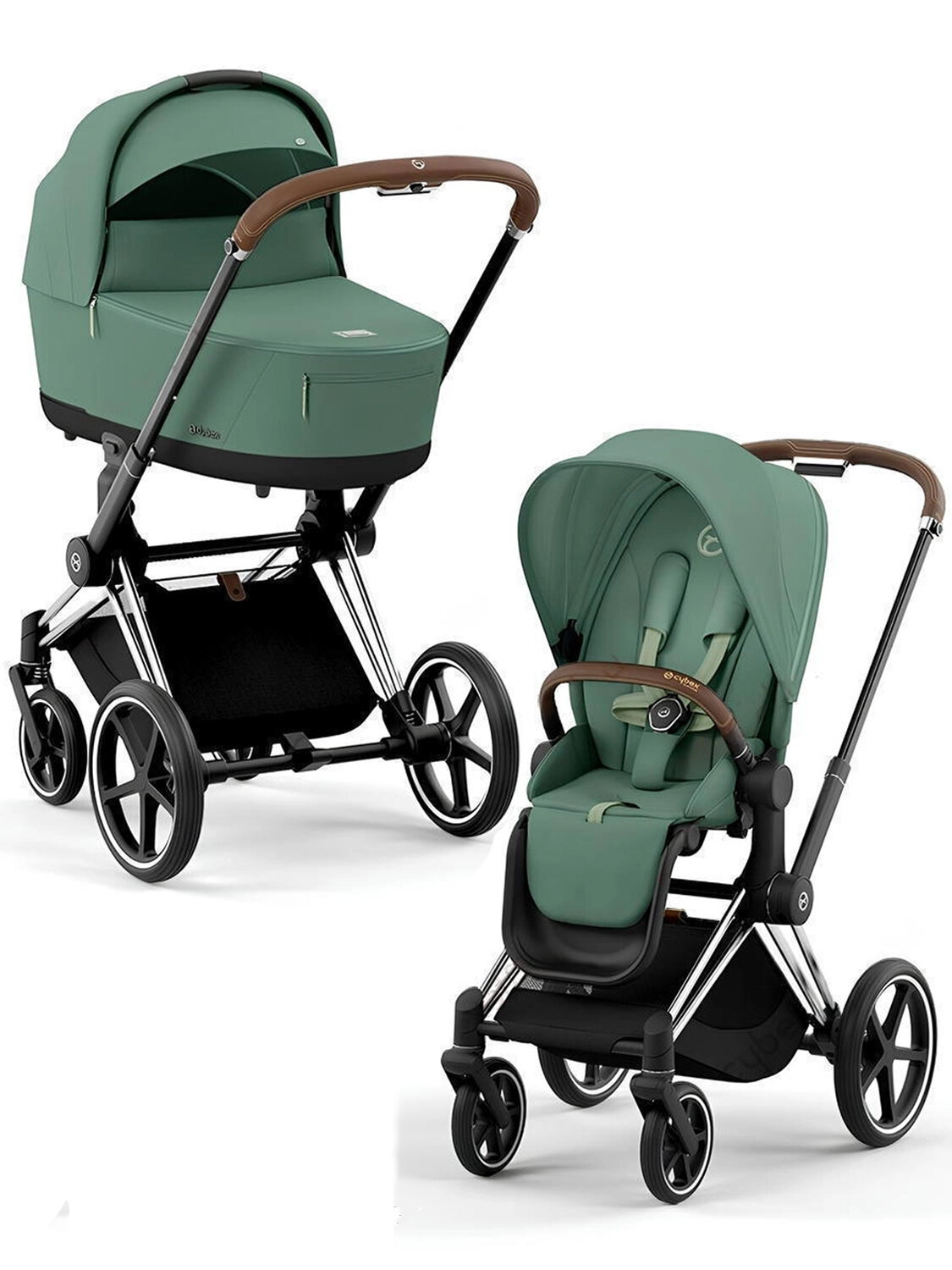 Коляска 2 в 1 Cybex Priam IV Leaf Green/Chrome Brown 523001605