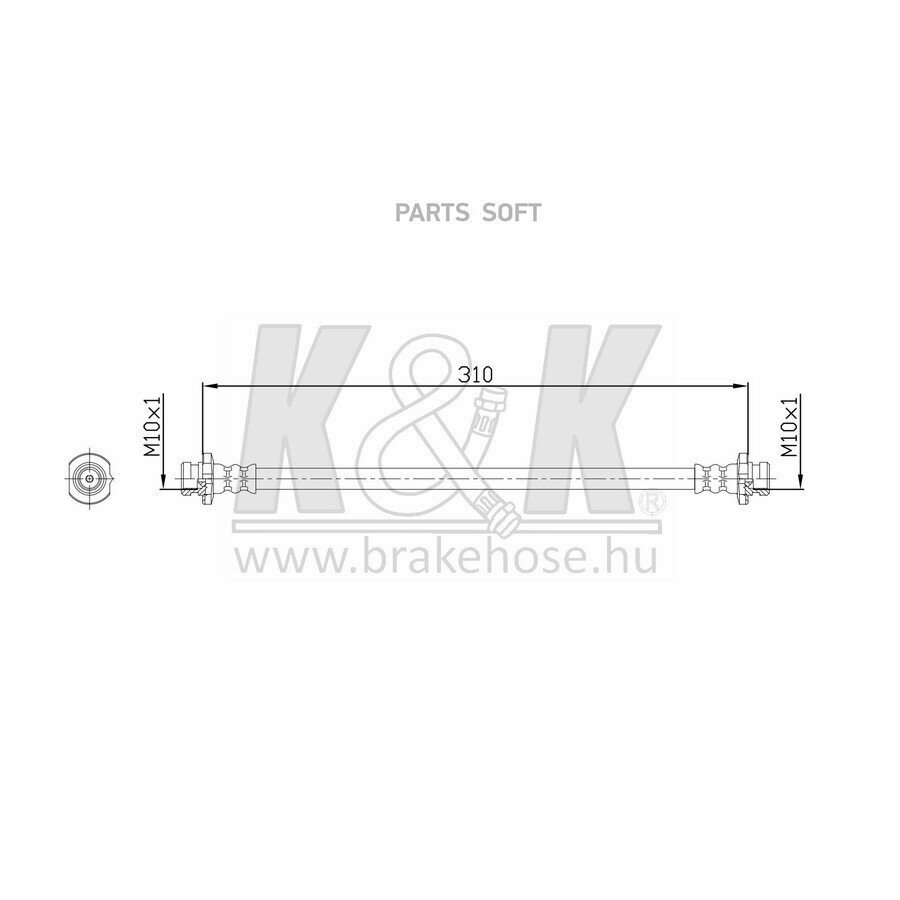 Шланг тормозной Nissan Juke (F15) 10- задний внутренний \ K&K FT1250 K&K FT1250 | цена за 1 шт