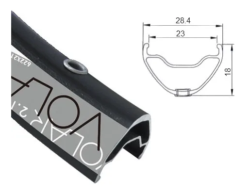 Обод ALEX RIMS VOLAR 2.3, 29" х 23 мм x 32H, двойной, F/V, SSE, для бескамерных покрышек, чёрный
