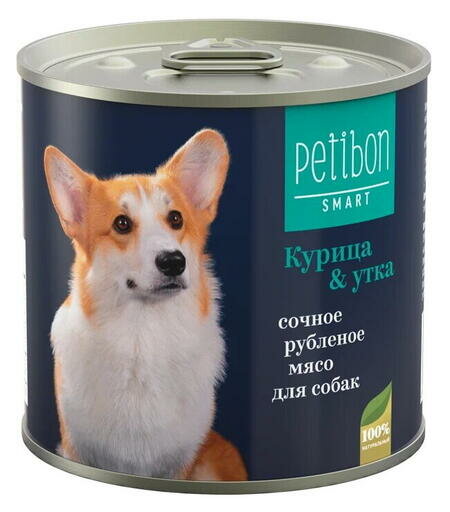 Petibon Smart 6 шт по 240 г влажный корм для собак рубленое мясо с курицей и уткой